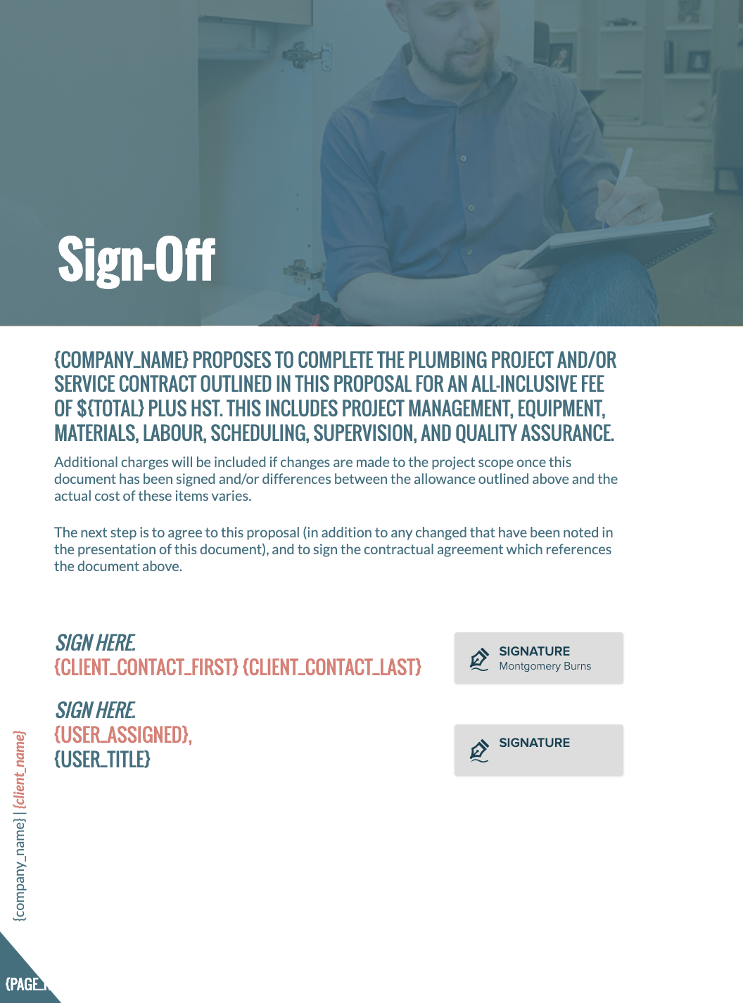 Plumbing Proposal Template | Proposify